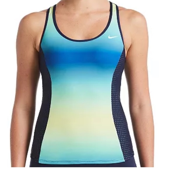Nike | Swim | Nike Womens Spectrum Open Back Tankini Top Blue Green ...